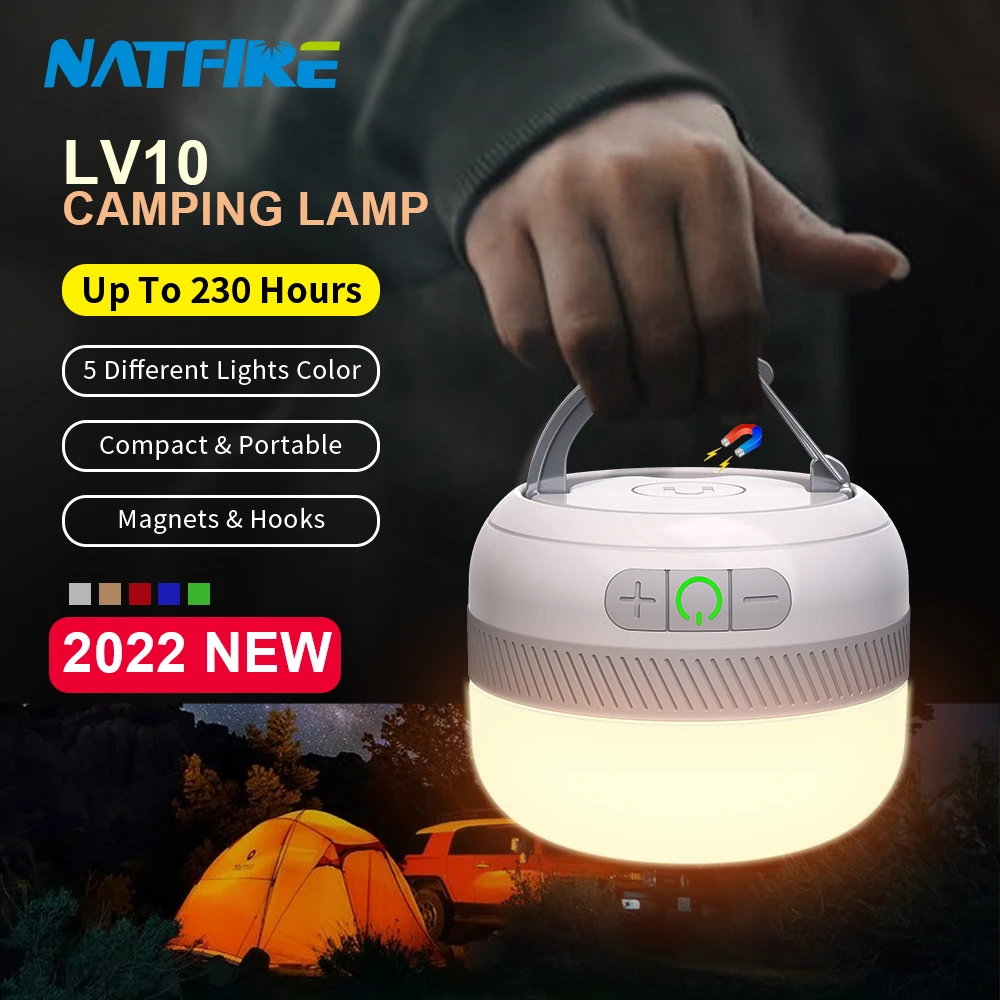 Linterna LED portátil de emergencia para exteriores, linterna de Camping recargable con imán ...