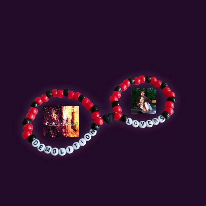 Lovers-inspired couple matching bracelets, MCR inspired kandi with ...