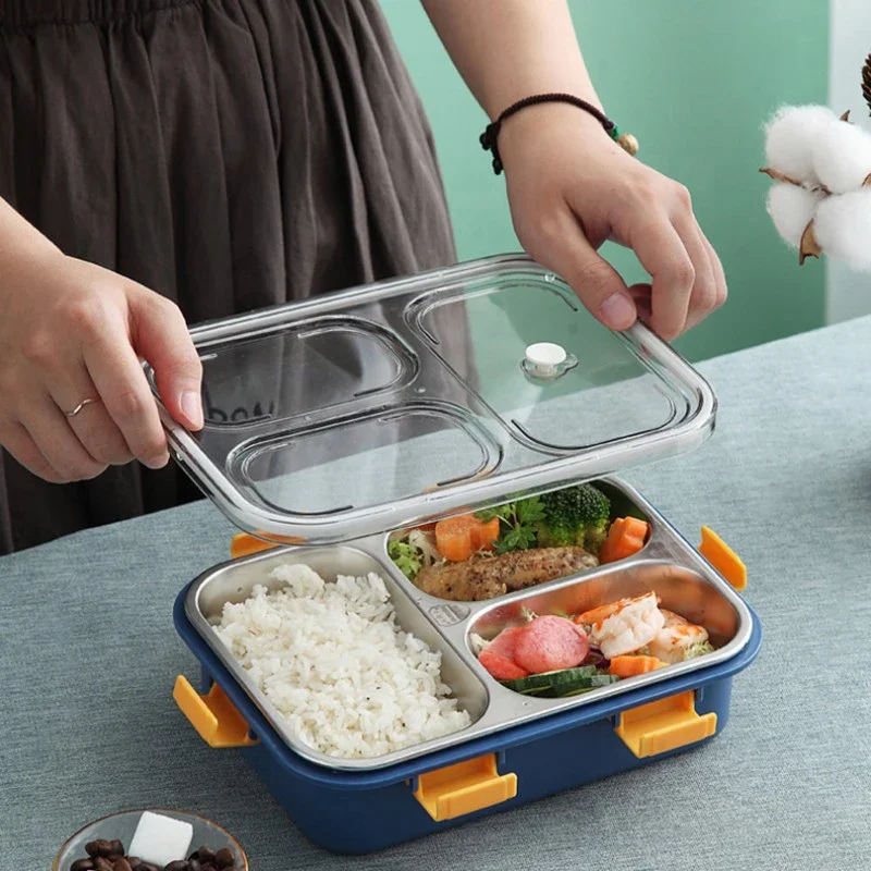 Portable-Lunch-Box-304-Stainless-Steel-Liner-with-Tableware-Camping ...