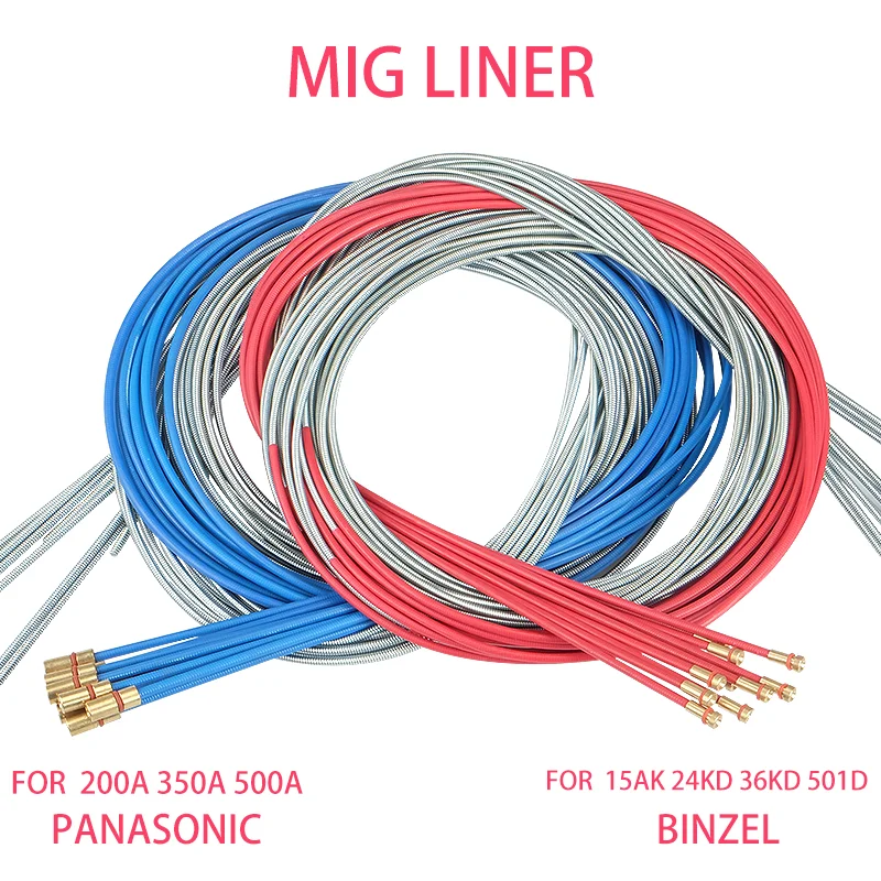 MIG MAG Welding Torch Steel Liner 0.8-1.0/1.2-1.6 3M 5M Red Blue for ...