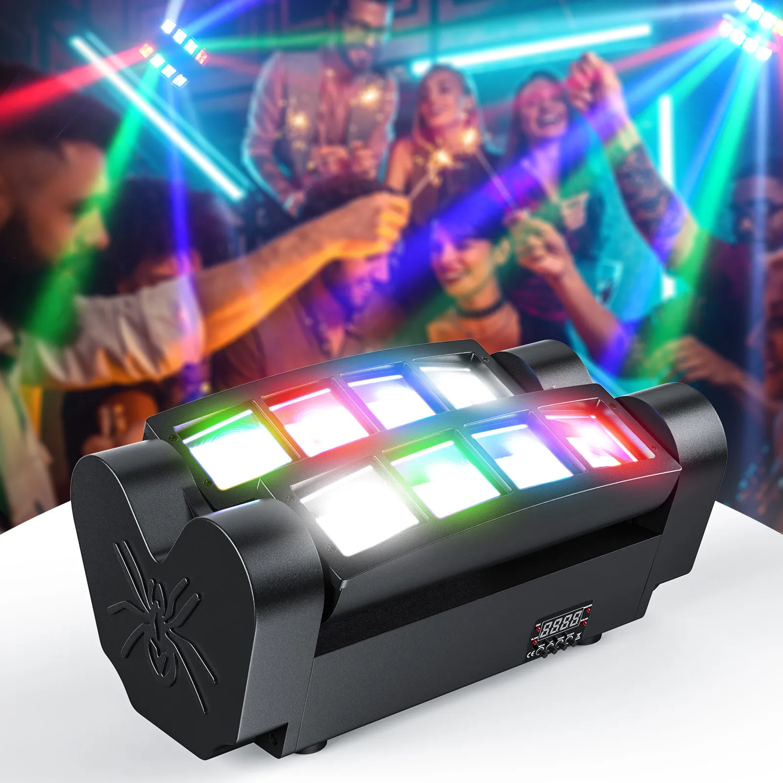 LED-Moving-Head-Light-Stage-Effect-Mini-Rotating-Spider-Light-DMX512 ...