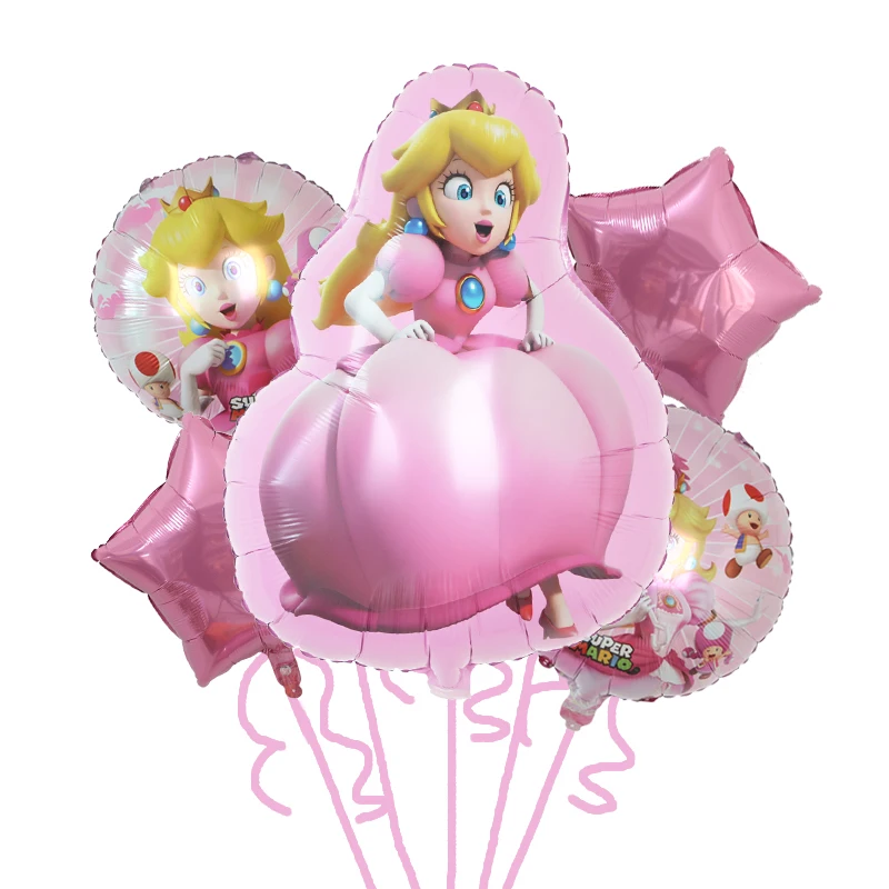 juego de globos de aluminio de princesa Peach rosa de 32 pulgadas con ...