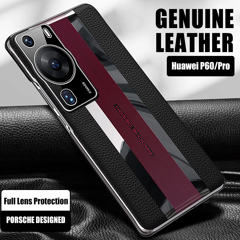 Genuine 3D Crocodile Leather Phone Case For Huawei P60 Pro Shockproof ...