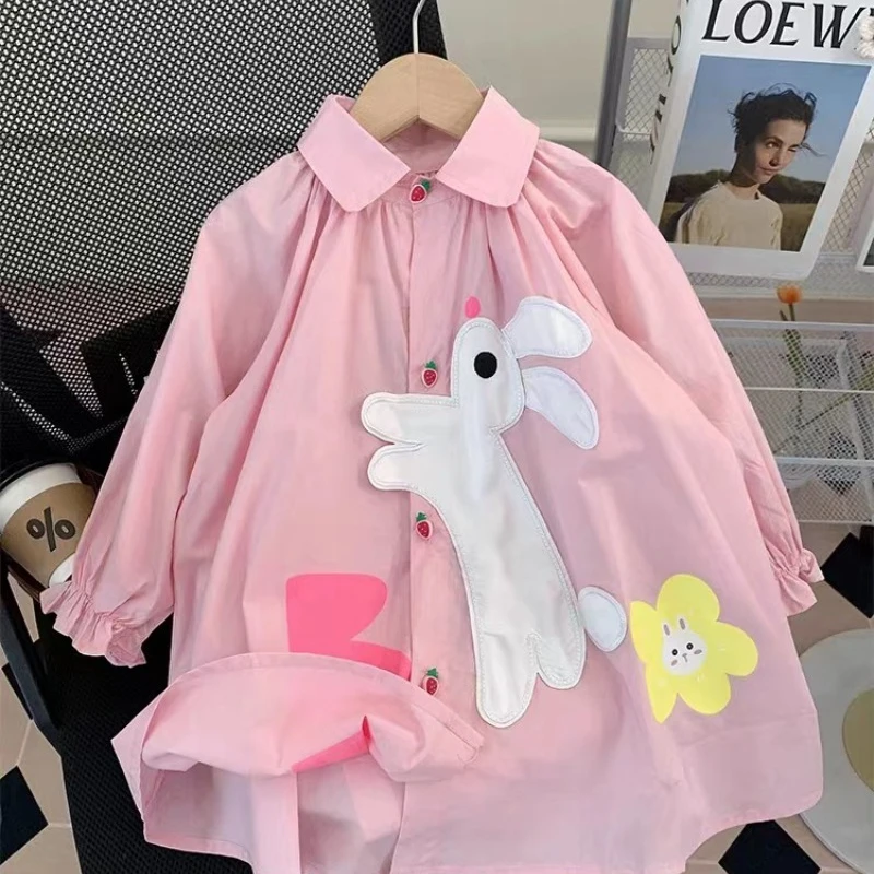 Spring-Autumn-Girls-Casual-Dress-Cute-Cartoon-Rabbit-Long-Sleeve-Shirt ...