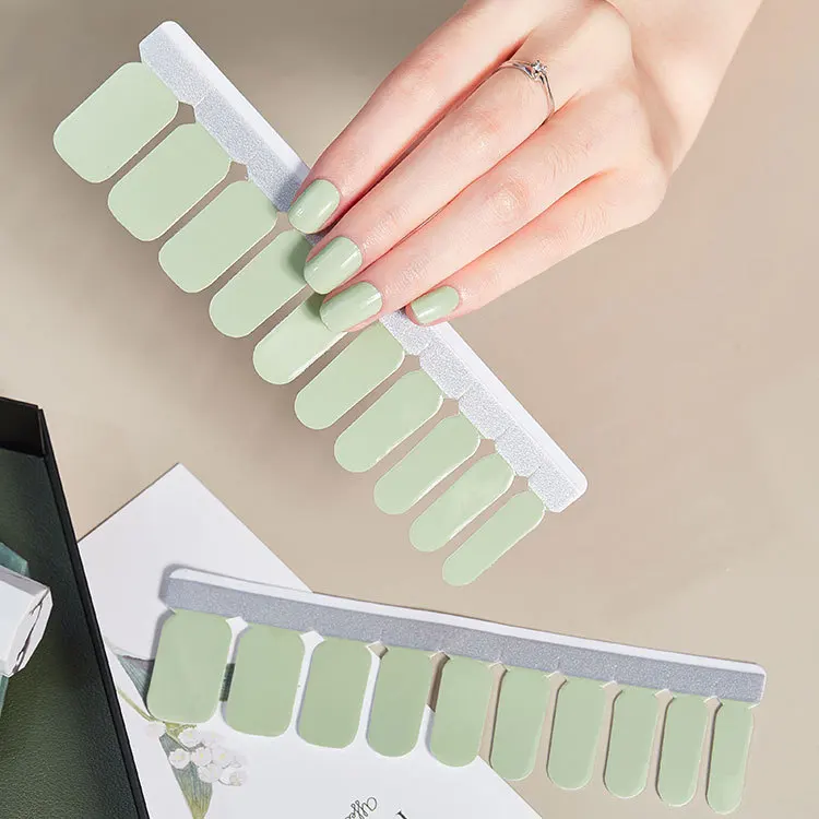 Freshness Ins Grass Green Fashion Nail Art Stickers Collection Manicure ...
