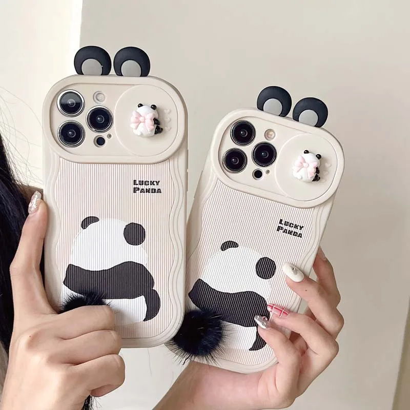Leather-3D-Pandas-Back-Cover-for-iPhone-11-13-15-14-Pro-Max-Camera-Lens ...