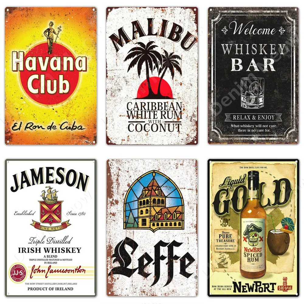 Corona-Retro-Metal-Signs-Belgium-Beer-Vintage-Tin-Plate-Irish-Whiskey ...