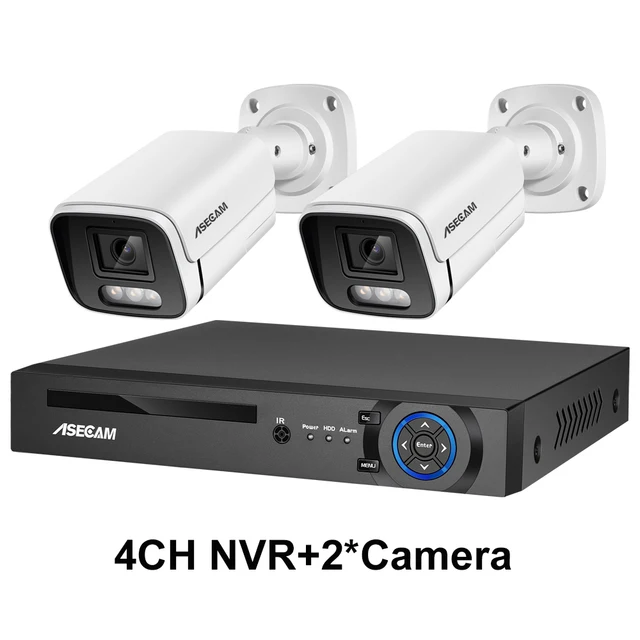 Novo camera de segurança Sistema 4K 8MP Áudio POE NVR AI Cor Noite ...
