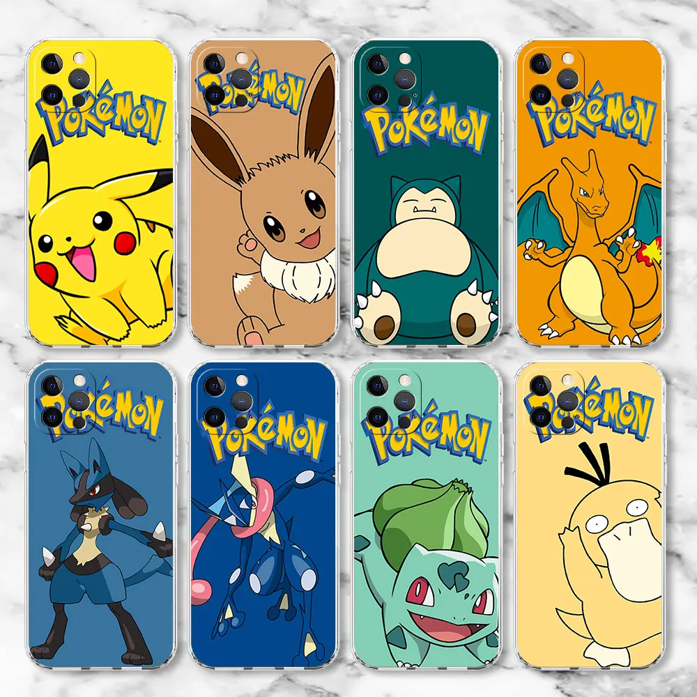 Funda transparente de silicona para móvil, carcasa divertida de Pokémon ...