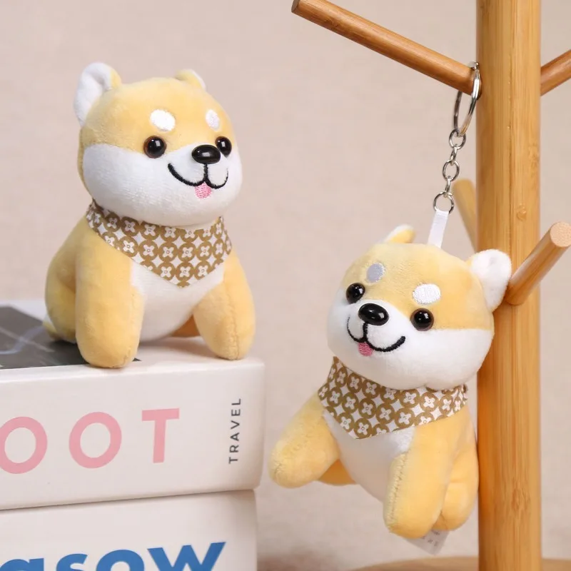 10CM Plush Puppy Keychain Kawaii Shiba Inu Plushie Doll Cartoon Stuffed ...