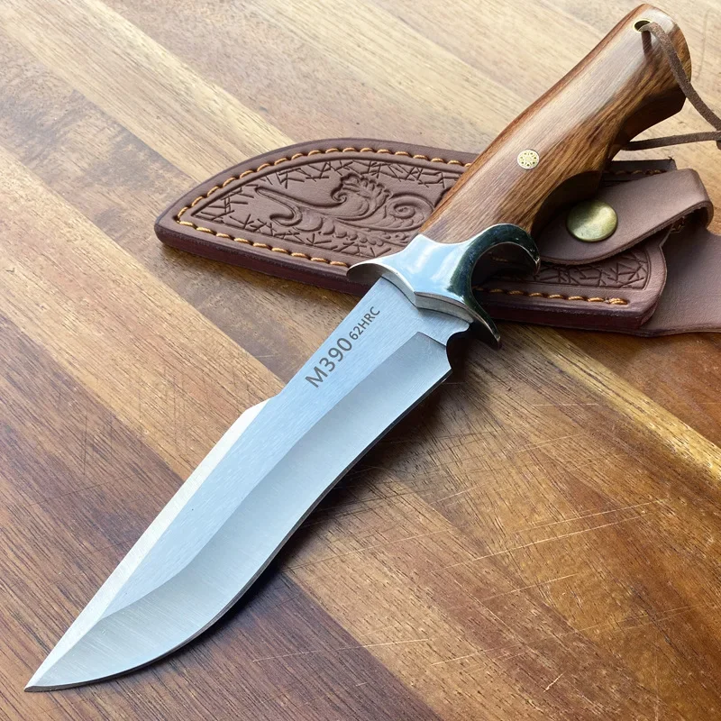 M390-Blade-High-Hardness-Wooden-Handle-Tactical-Hunting-Knife-Camping ...