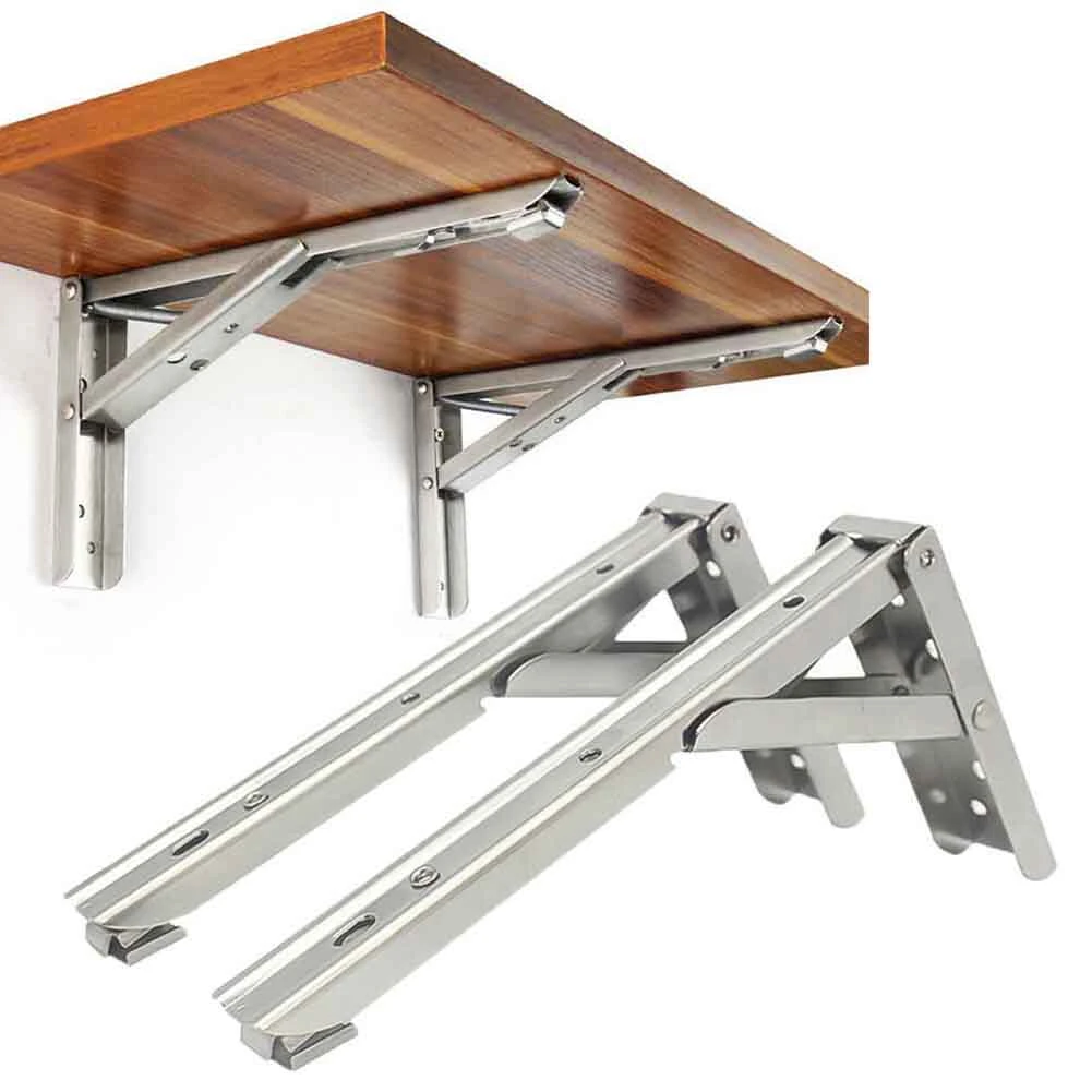 2pcs Folding Bracket Campervan Table Shelf Motorhome Caravan White ...