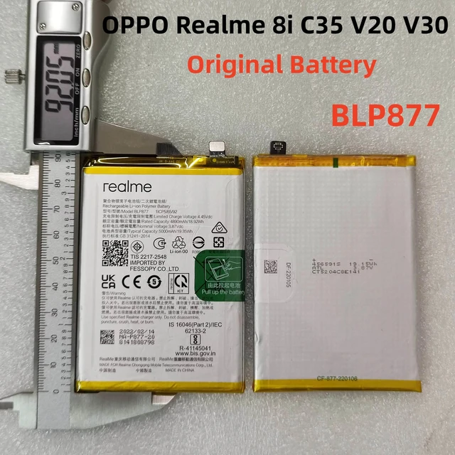 Original Battery BLP877 For Oppo Realme 8i RMX3151 Realme V20 Realme ...