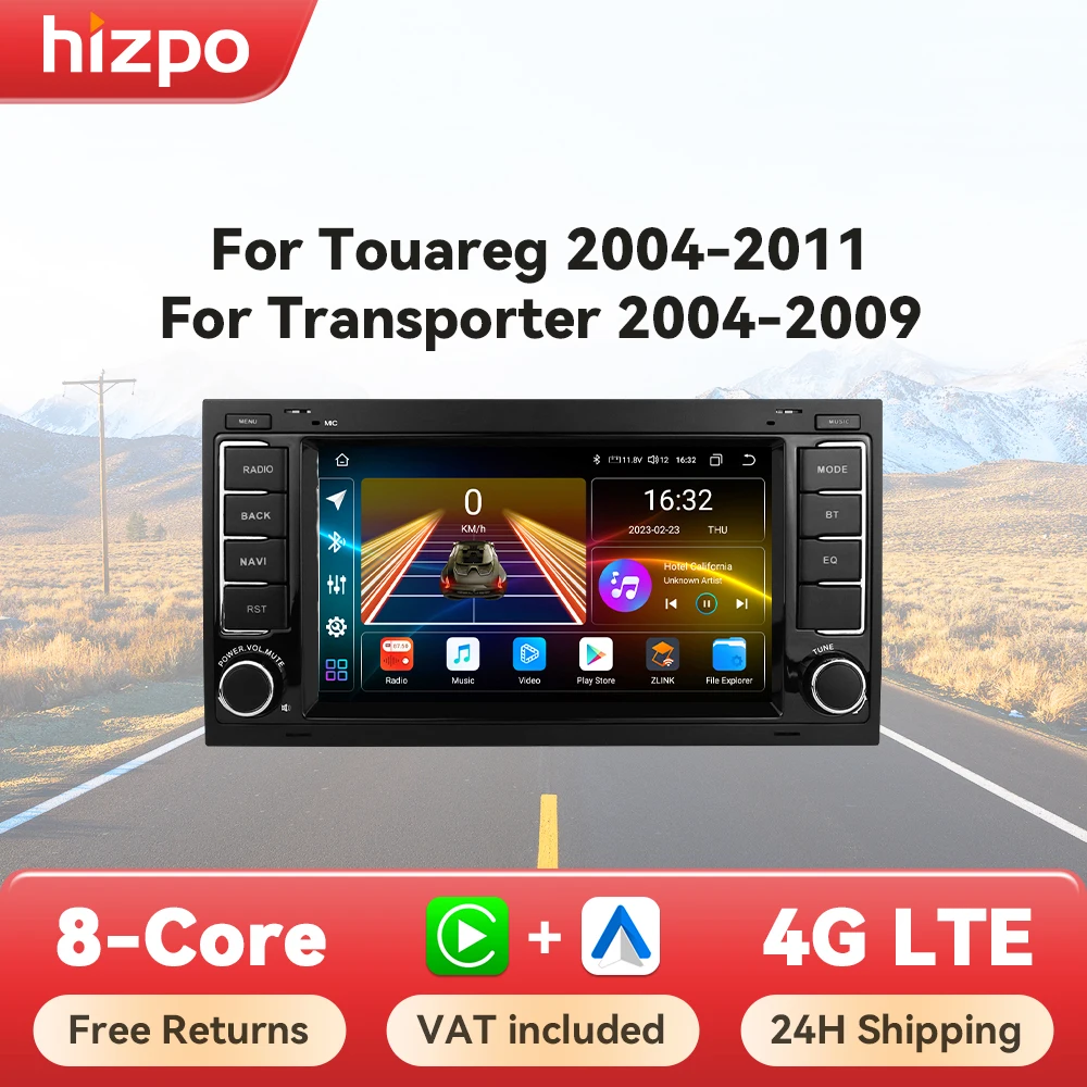 Hizpo 2 din Android 14 Car Radio for Volkswagen VW Touareg Multivan T5 ...