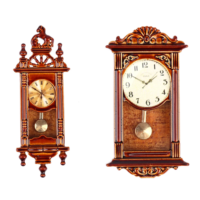 1-12-Dollhouse-Miniature-Wall-Clock-Play-Doll-House-Miniaturas-Home ...