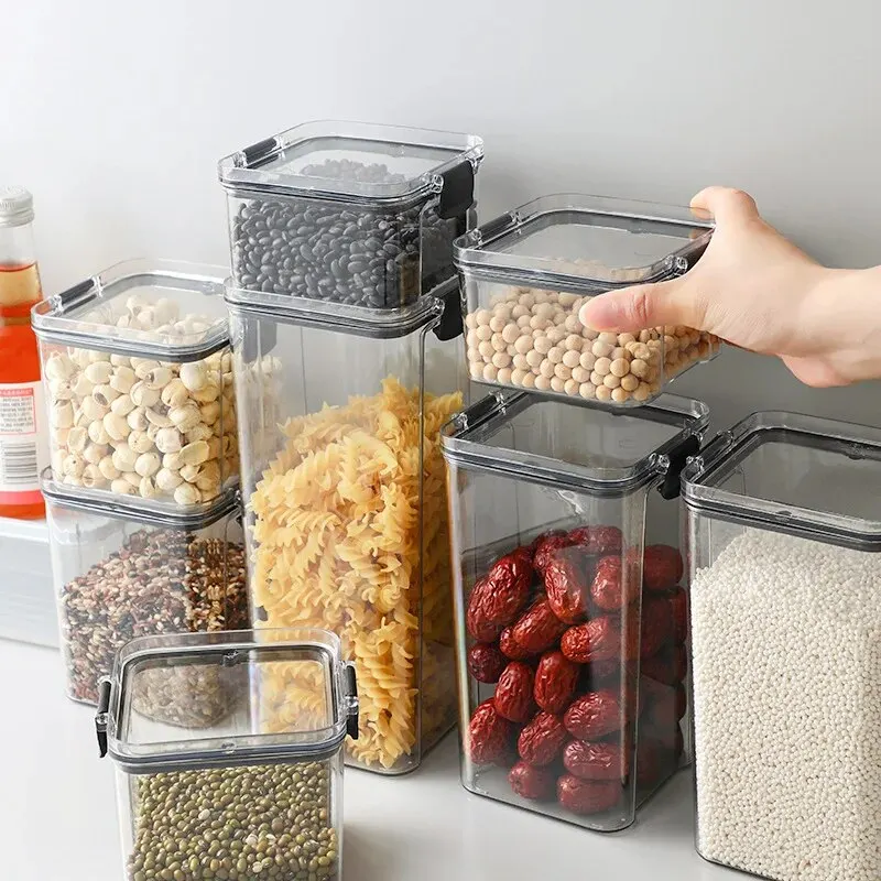 5-grains-Sealed-Container-Kitchen-Storage-Food-grade-Transparent ...