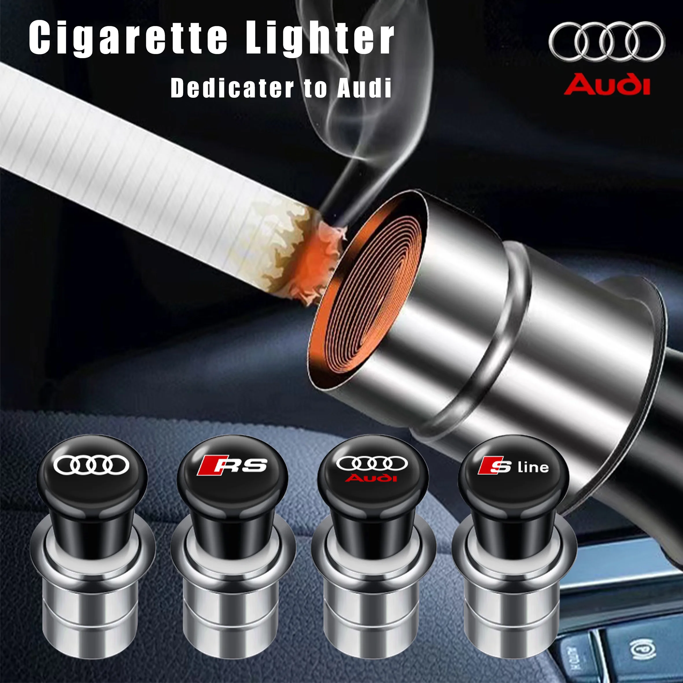 12V-Metal-Car-Windproof-Portable-flameless-Cigarette-Lighter-For-Audi ...