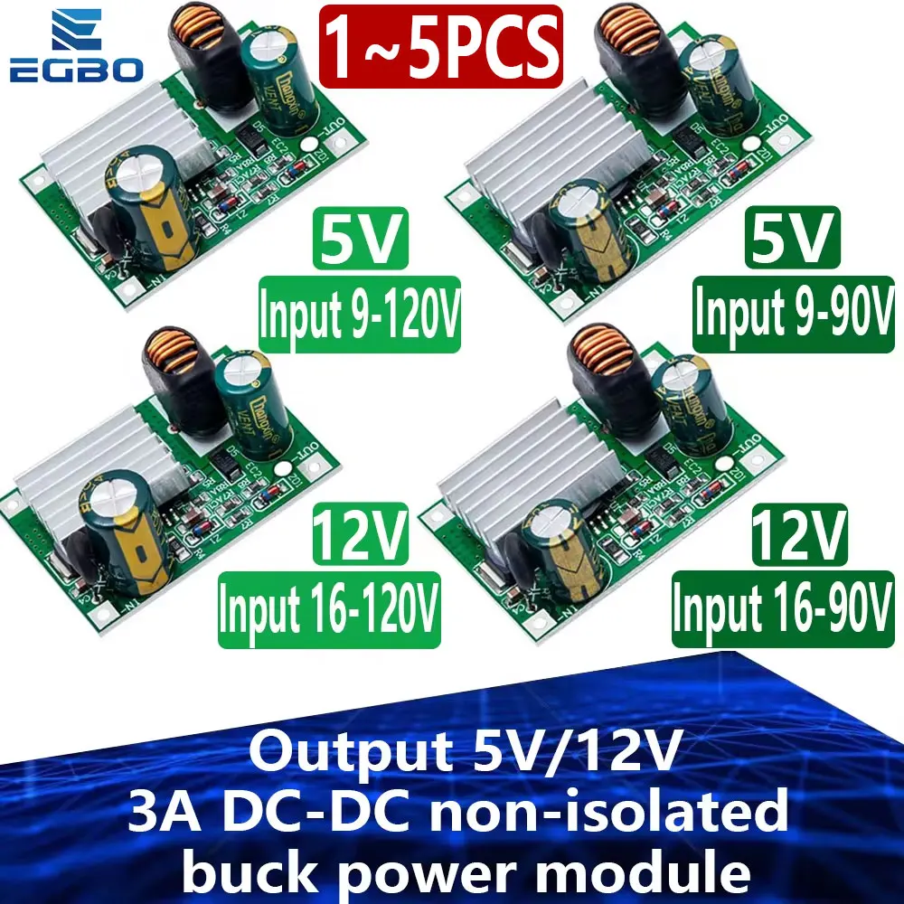 1~5PCS EGBO DC 5V 12V Step Down Module Converter Power Supply Non ...