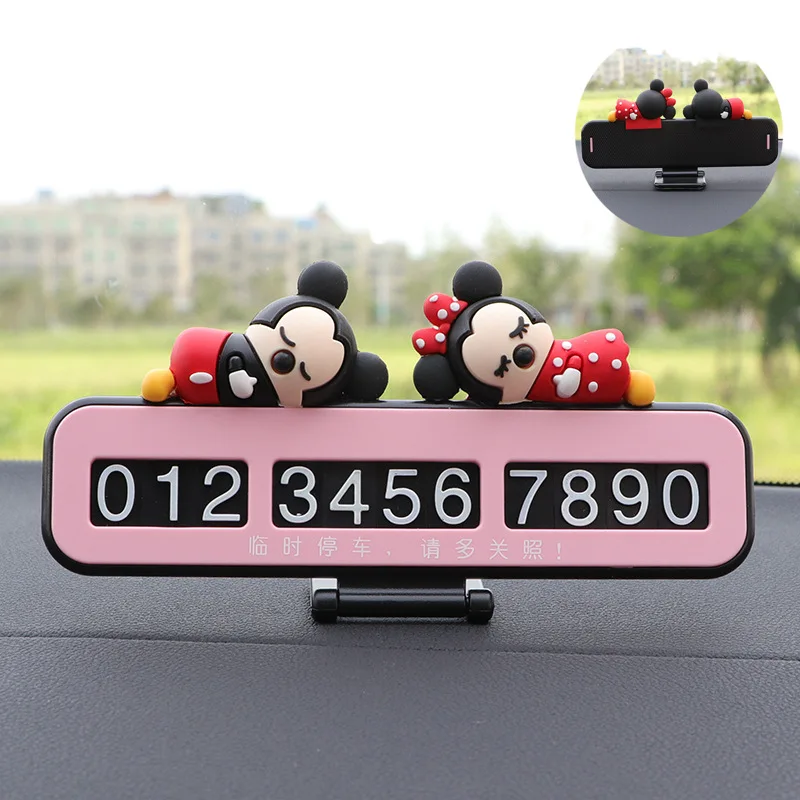 Disney-Car-Temporary-Parking-Phone-Number-Plate-Anime-Figure-Mickey ...