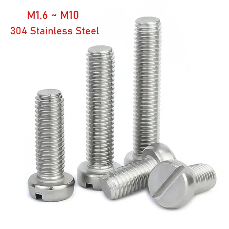 304 Stainless Steel One-Slot Cheese Head Screws M1.6 M2 M2.5 M3 M4 M5 ...