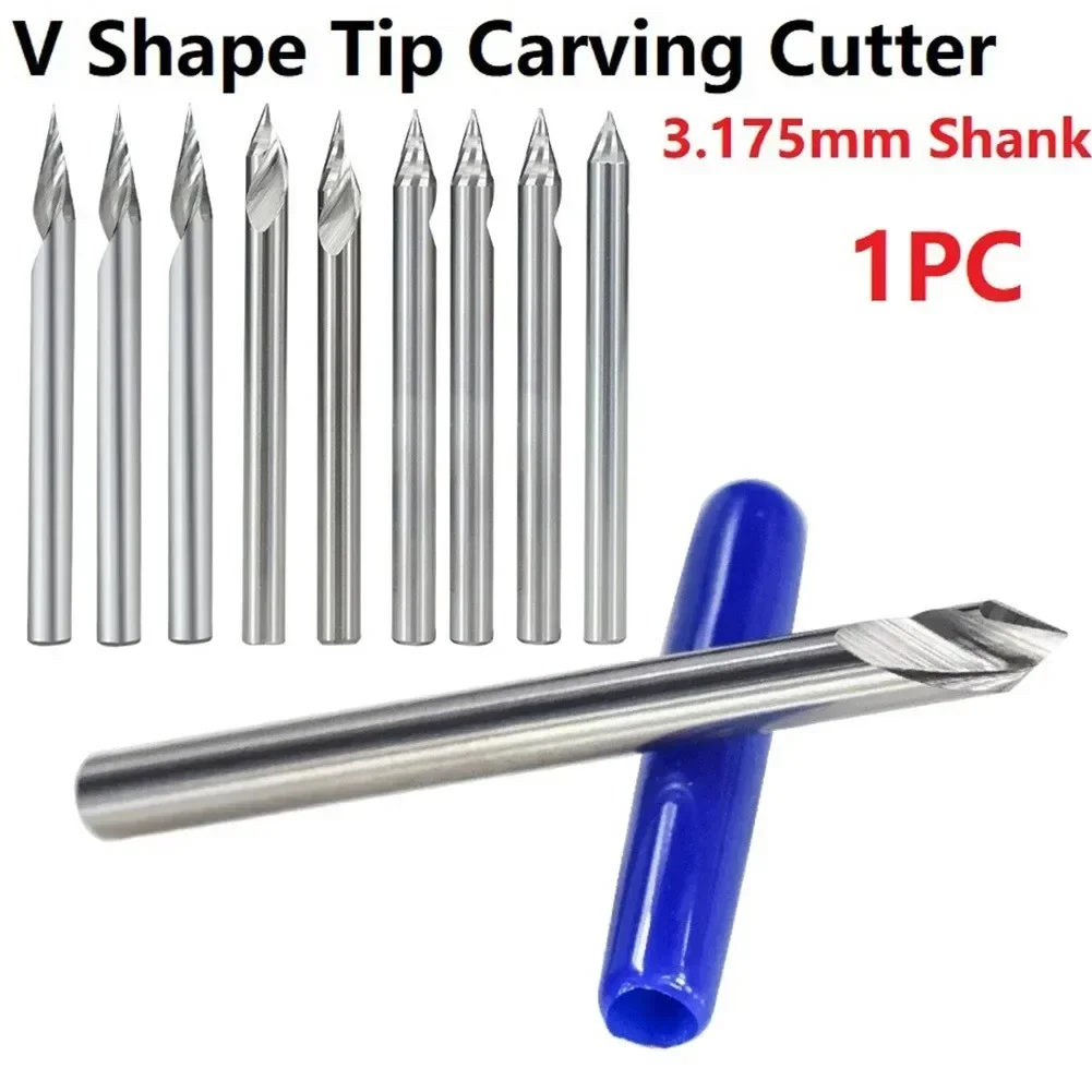 1pc-3-175mm-Shank-V-Shape-Tip-Carving-Cutter-20-30-45-60-Degrees ...