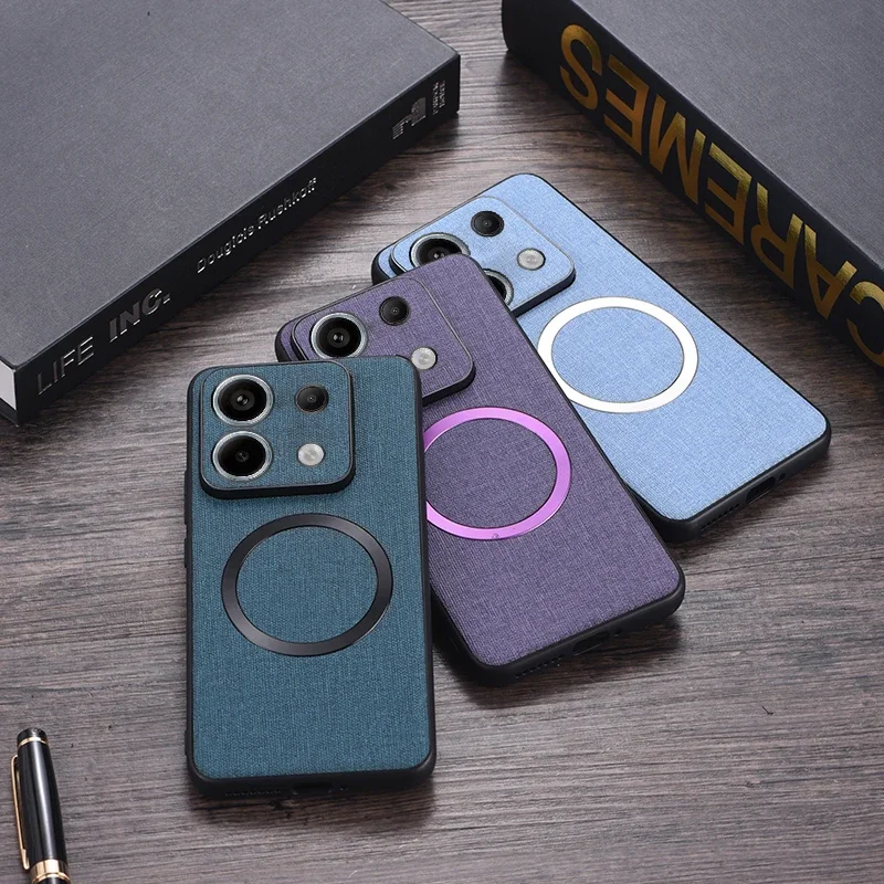 Magsafe-Leather-Case-for-Xiaomi-Redmi-Note-13-Pro-5G-Fabric-Magnetic ...