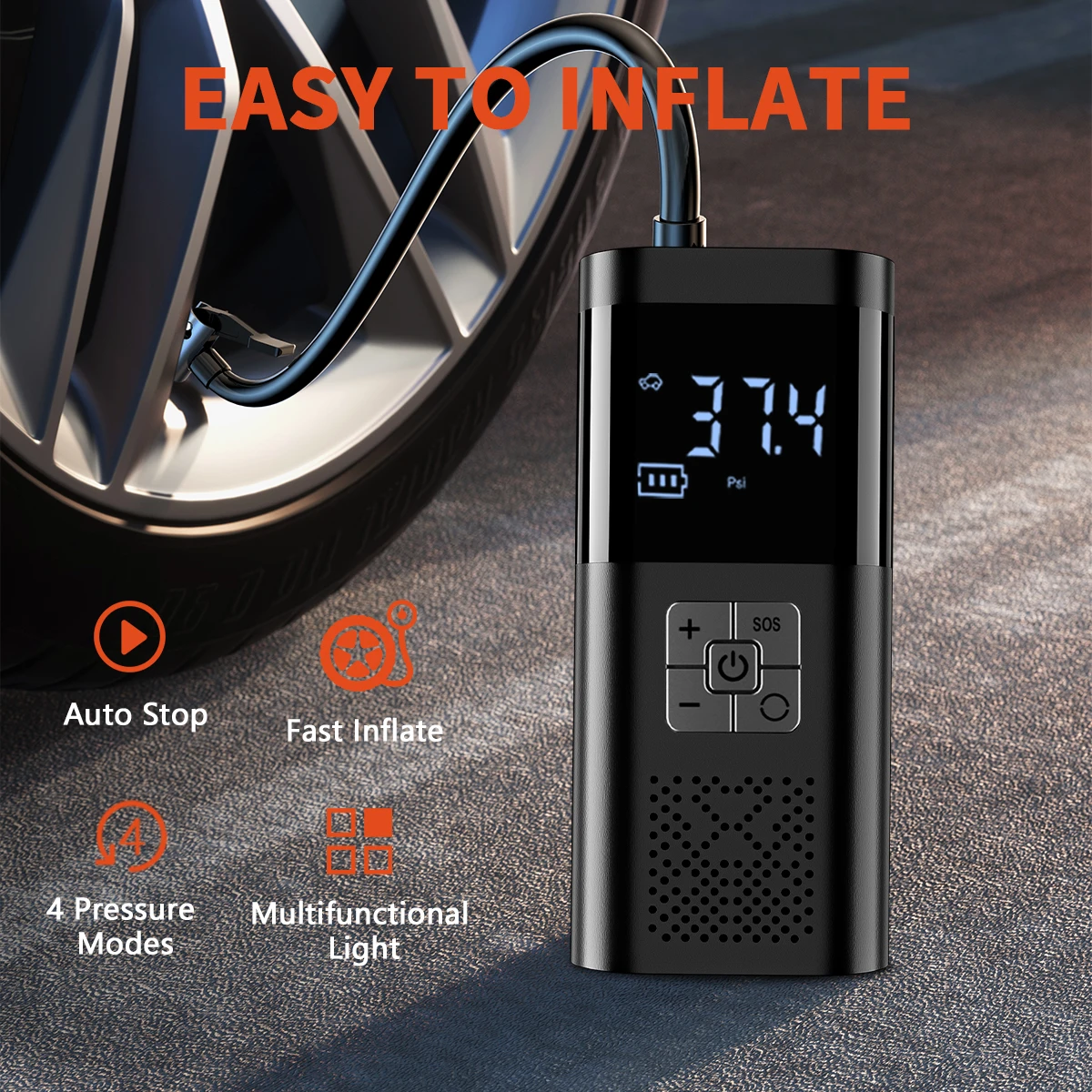150PSI Car Air Compressor Portable Electric Air Pump Car Tire Inflator ...
