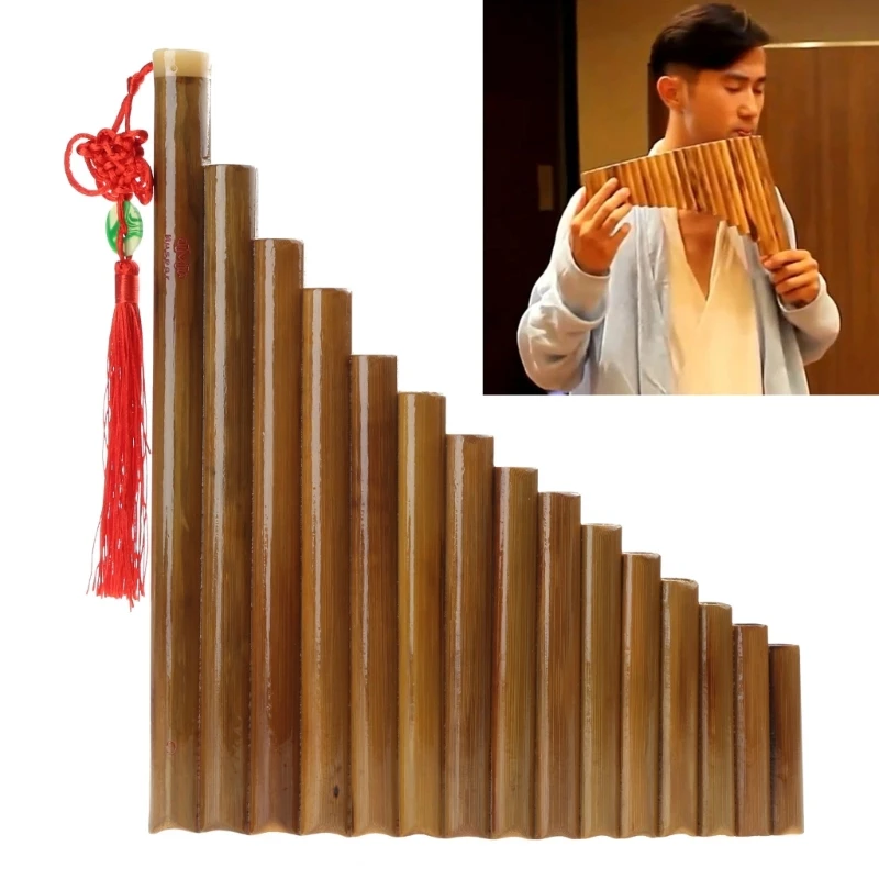 15-Natural-Bamboo-Pipes-Pan-Flute-Wind-Instrument-Slippers-Woodwind ...