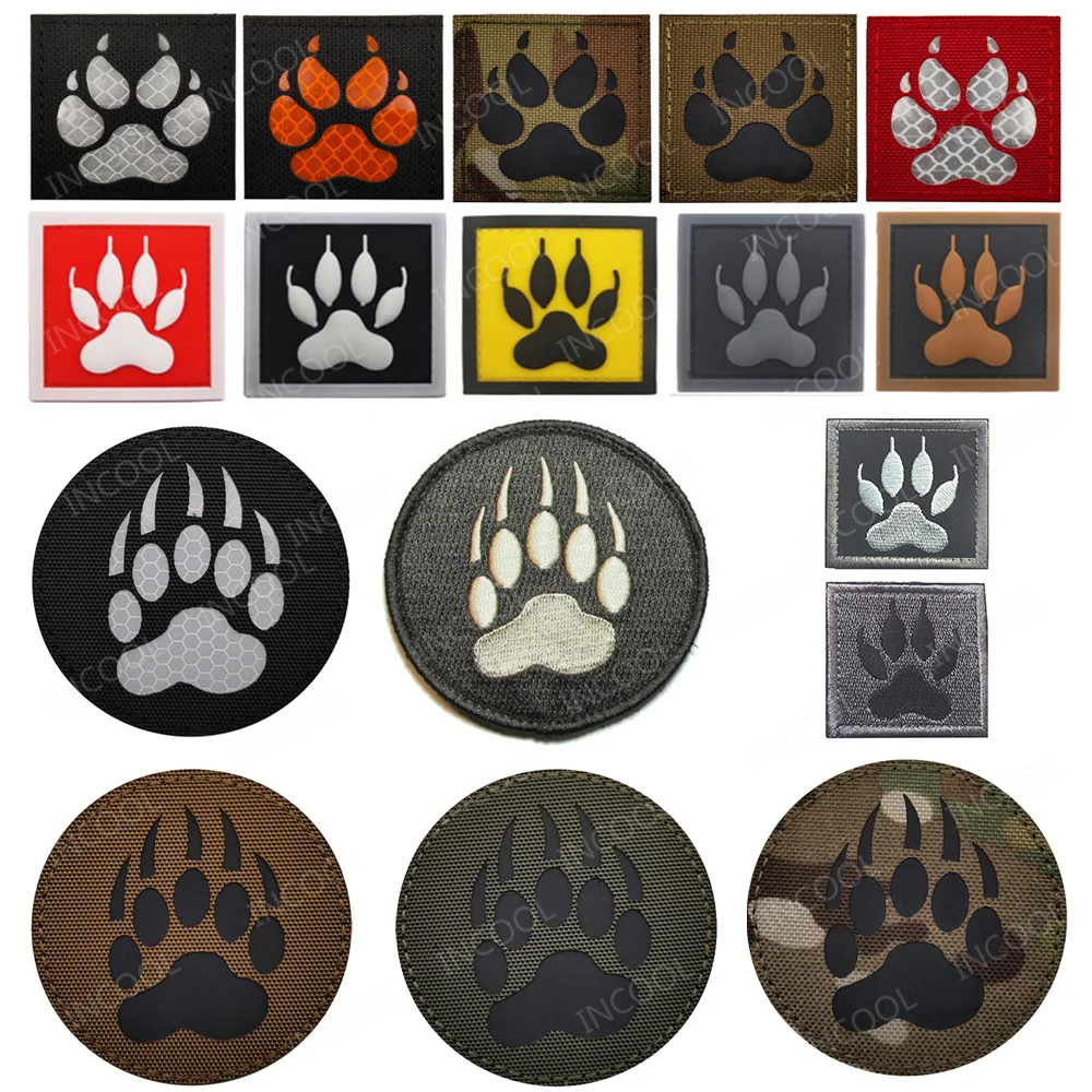 IR-Reflective-Embroidery-PVC-Bear-Paw-Claw-Patches-Appliqued-For ...