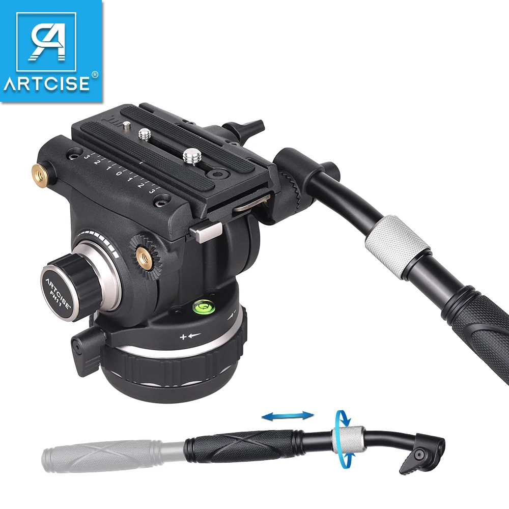 ARTCISE Hydraulic Fluid Video Head 360° Panoramic with Q.R.Plate Angle ...
