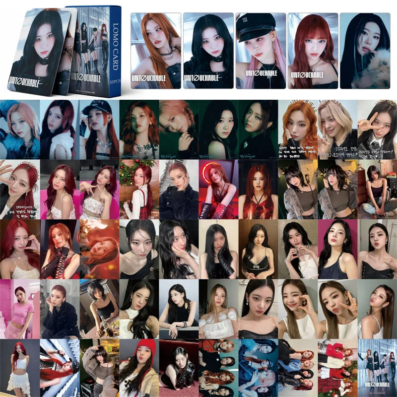55pcs-set-KPOP-ITZY-New-Album-UNTOUCHABLE-LOMO-Card-YEJI-Lia-RYUJIN-CHAERYEONG-YUNA-Girl ...