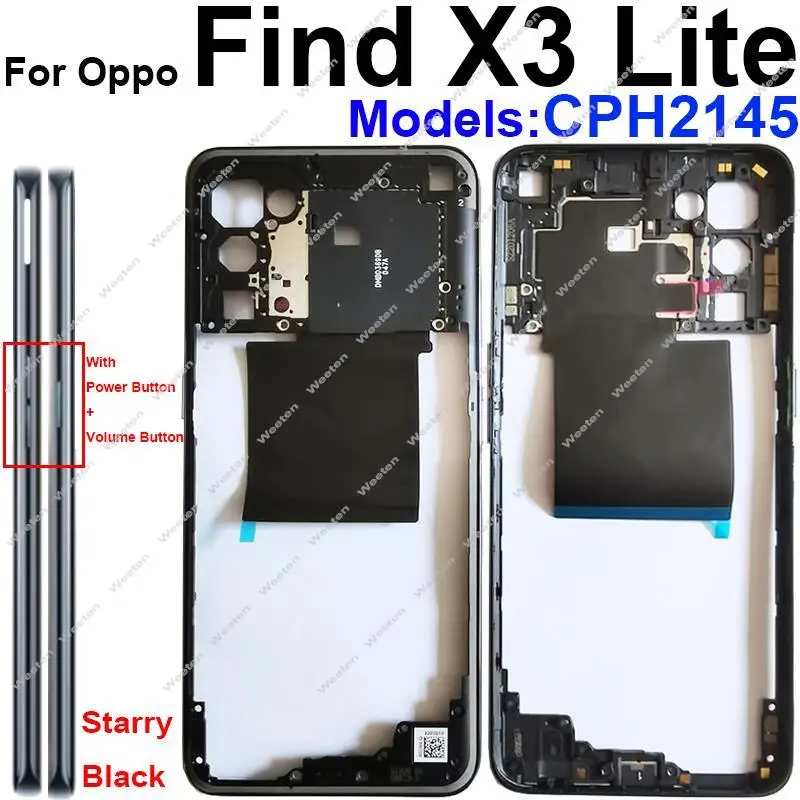 For OPPO Find X3 Lite CPH2145 Middle Housing Frame Cover Bezel Plate ...