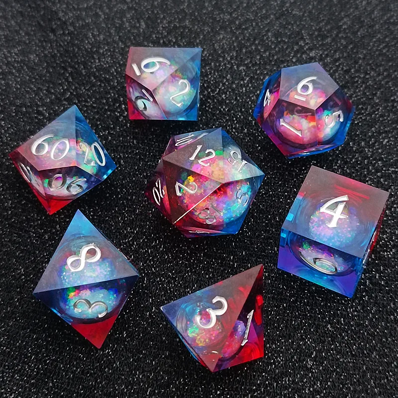 Sharp-Edge-Dice-RPG-Resin-Dice-Set-Liquid-Core-Dice-COC-TRPG-DND-Dice ...