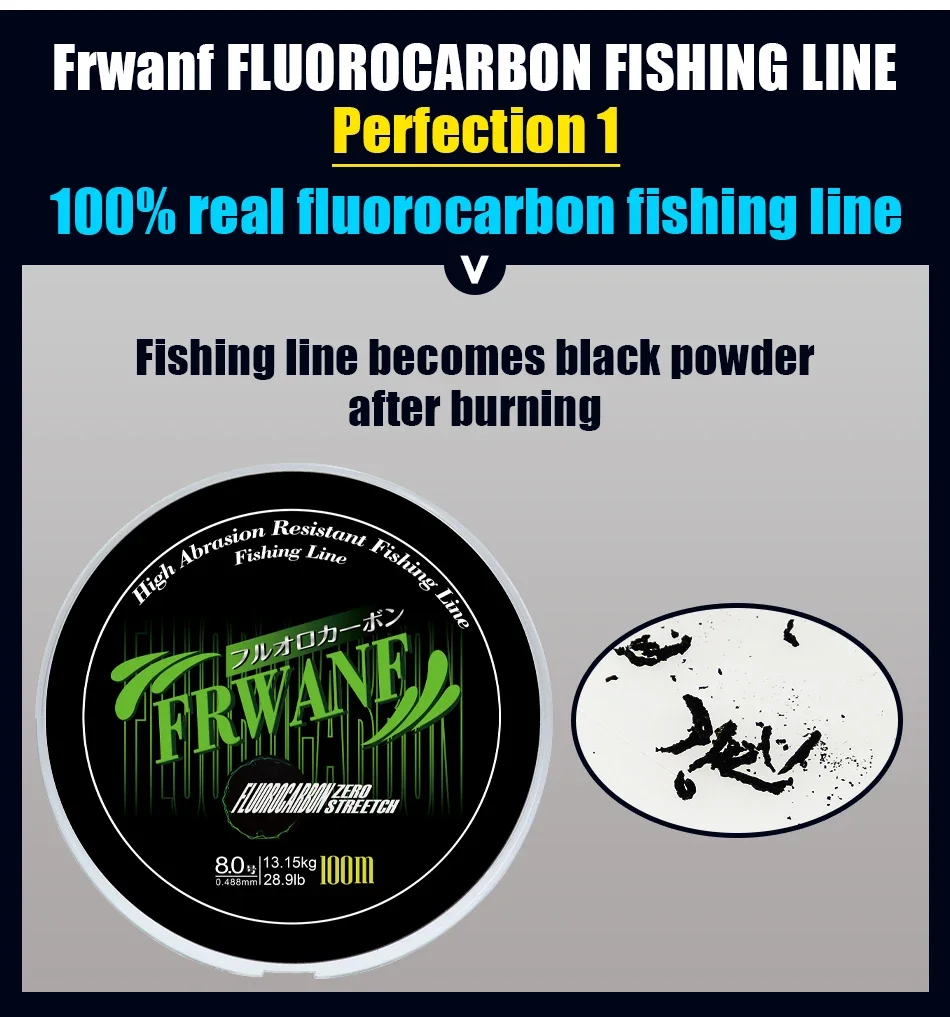 Super New 100% Japanese 50M 100M Fluorocarbon Fishing Line Carbon fiber ...