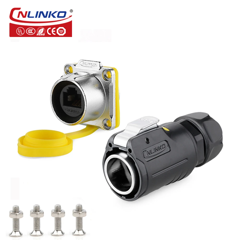 Cnlinko LP24 RJ45 Waterproof Connector Internet LED Display 8P8C Connector Network CAT5E IP67 ...