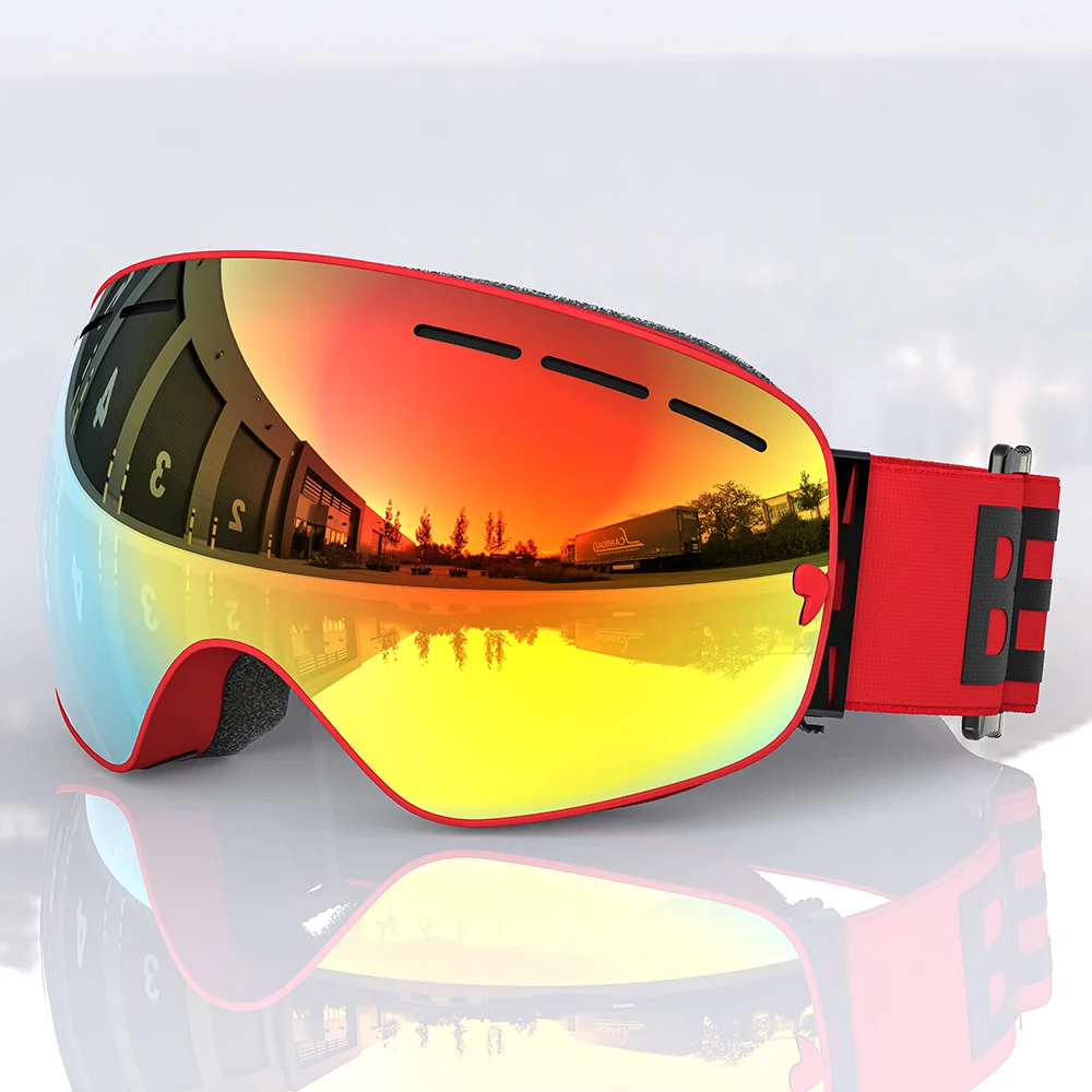 Big UV400 Double Layers Anti-fog Ski Goggles Lens Ski Mask Glasses ...
