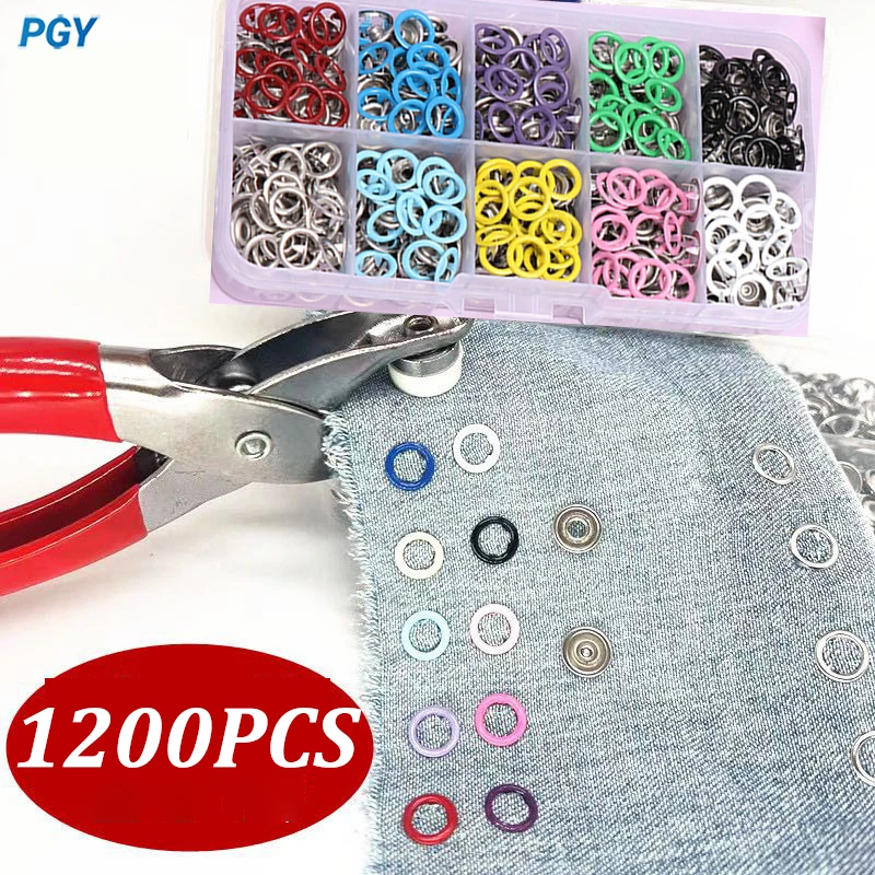 1200-800-400PCS-Colored-Metal-Buttons-Snap-Plier-Tool-Colored-DIY-Craft ...