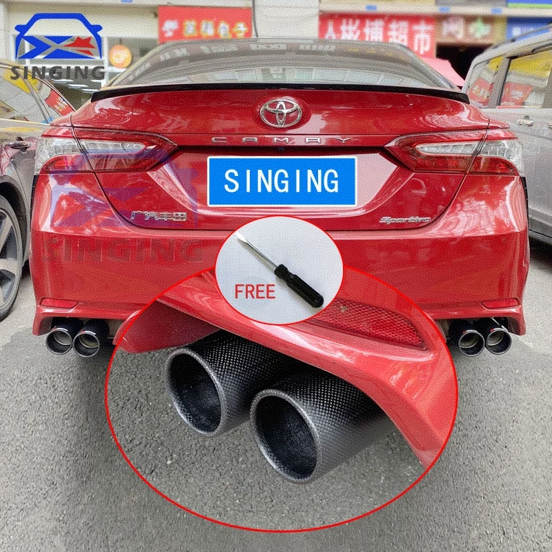 SINGING Toyota camry exhaust pipe tip tail throat cover carbon fiber ...