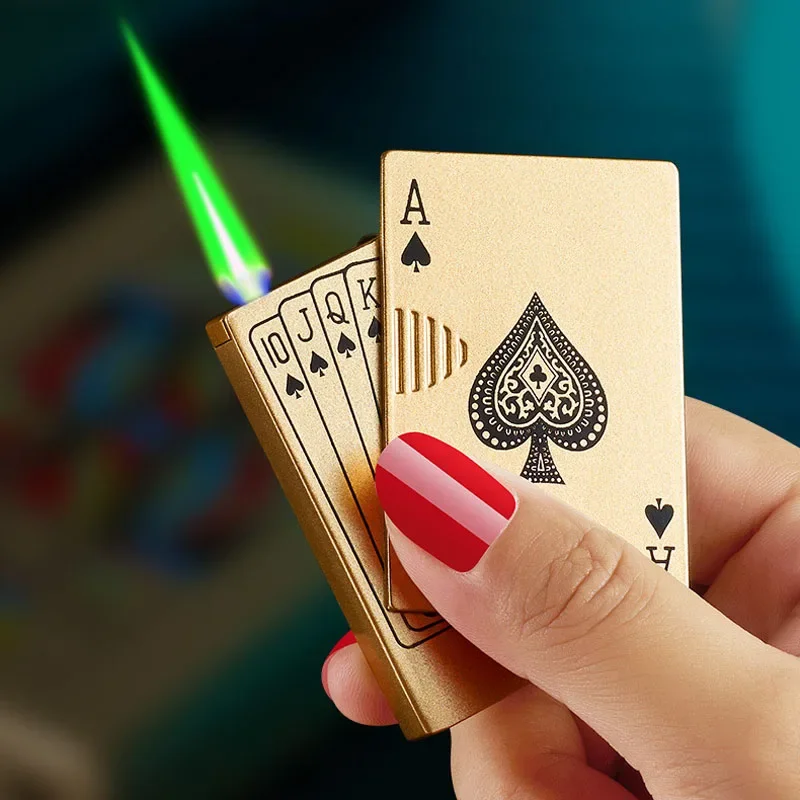 Hot-Sale-Creative-Playing-Card-Lighter-Jet-Torch-Poker-Windproof ...