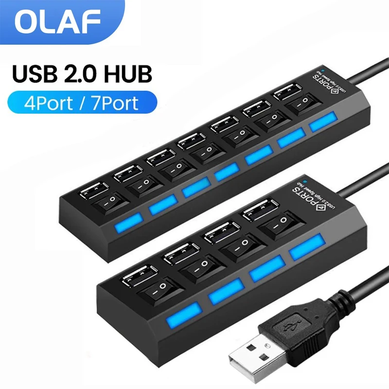 Olaf-USB-Hub-2-0-USB-Adapter-Multi-Ports-Use-Power-Adapter-Extender ...