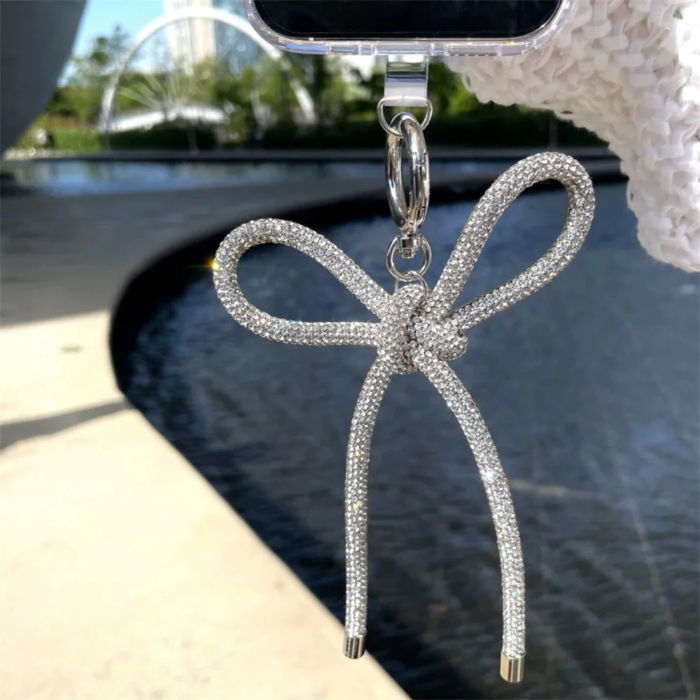 INS-Stylish-Korean-Rhinestone-Bow-Phone-Charm-Strap-Pendant-Bracelet ...
