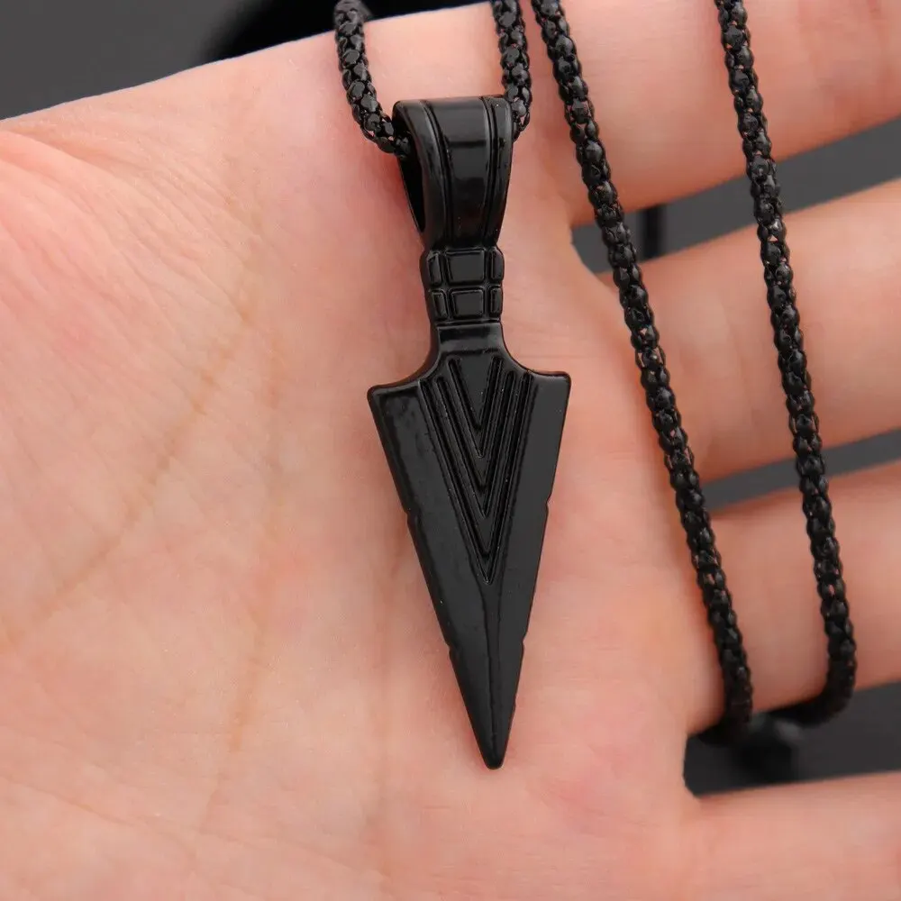 Men-s-Fashion-Alloy-Triangle-Spear-Head-Pendant-Necklace-Hip-Hop ...