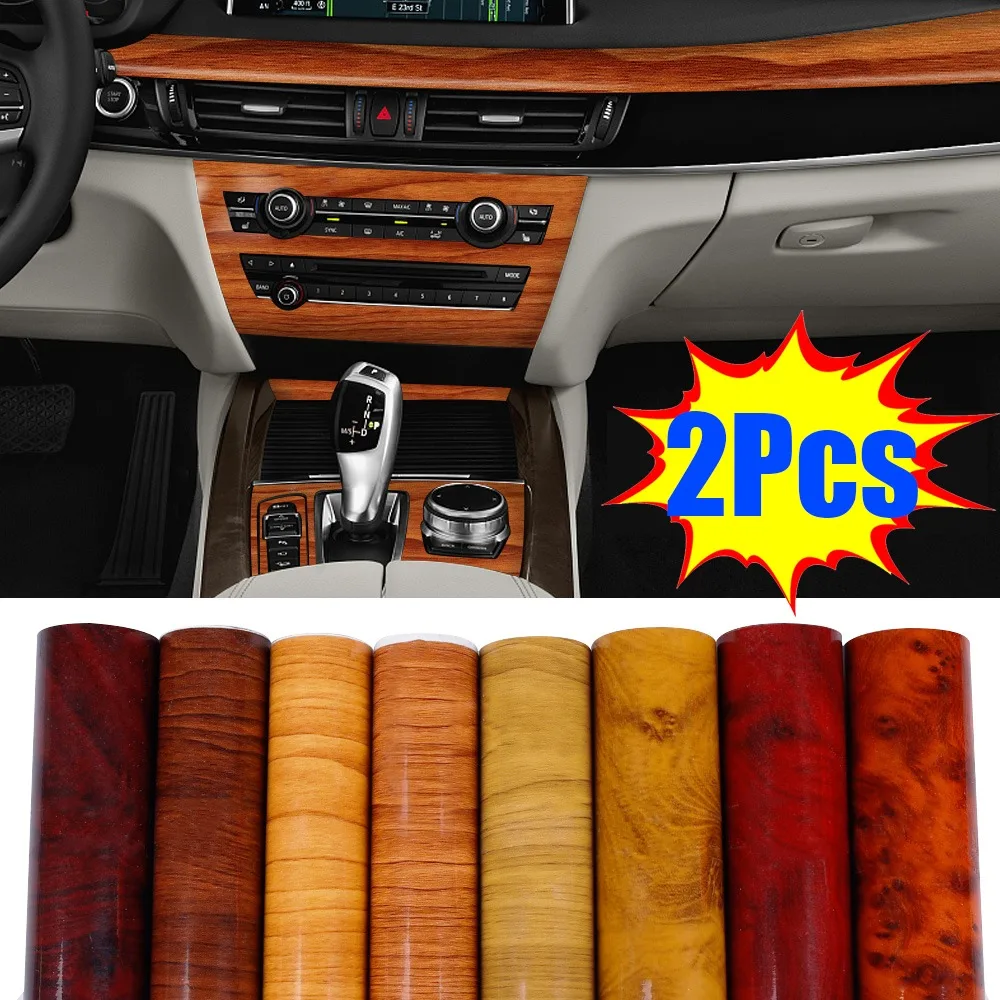 General-Car-Wood-Grain-Sticker-Modified-Interior-Film-Bright-Peach-Wood ...