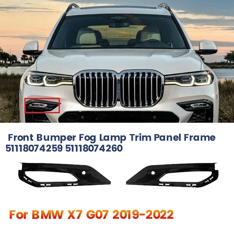 Side-Front-Bumper-Fog-Lamp-Trim-Panel-Frame-For-BMW-X7-G07-2019-2022 ...