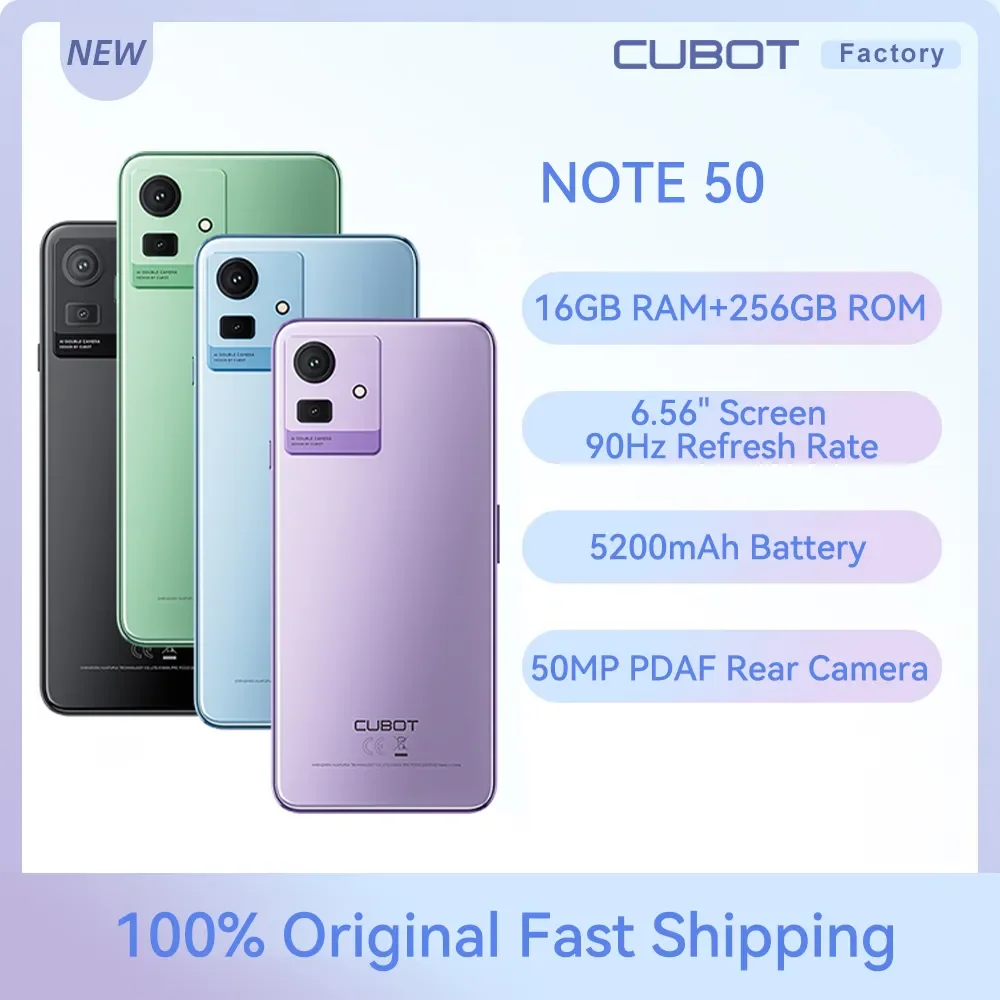 Cubot-NOTE-50-Smartphone-6-56-16GB-256GB-90Hz-Refresh-Rate-5200mAH-50MP ...