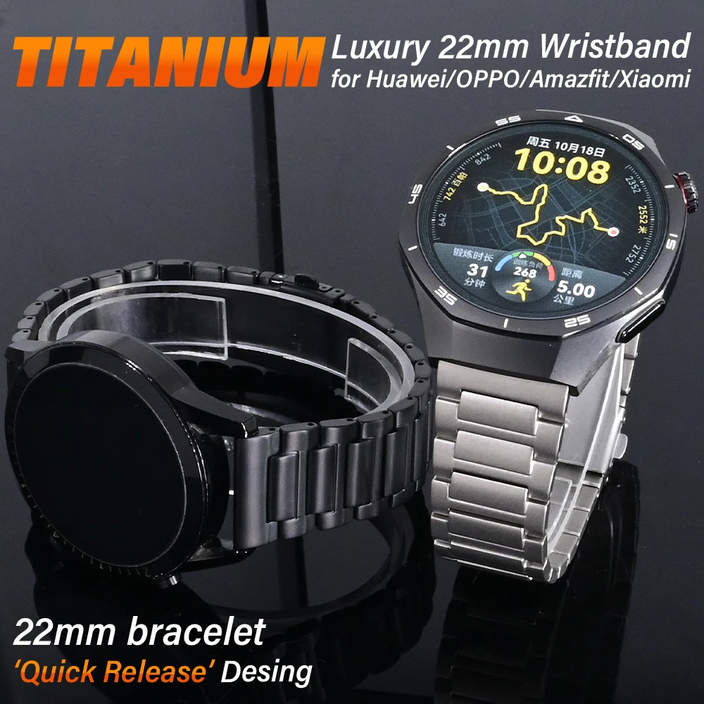 MEN Titanium Strap for Huawei GT 5 Pro GT5 GT4 GT3 46mm Luxury 22mm ...