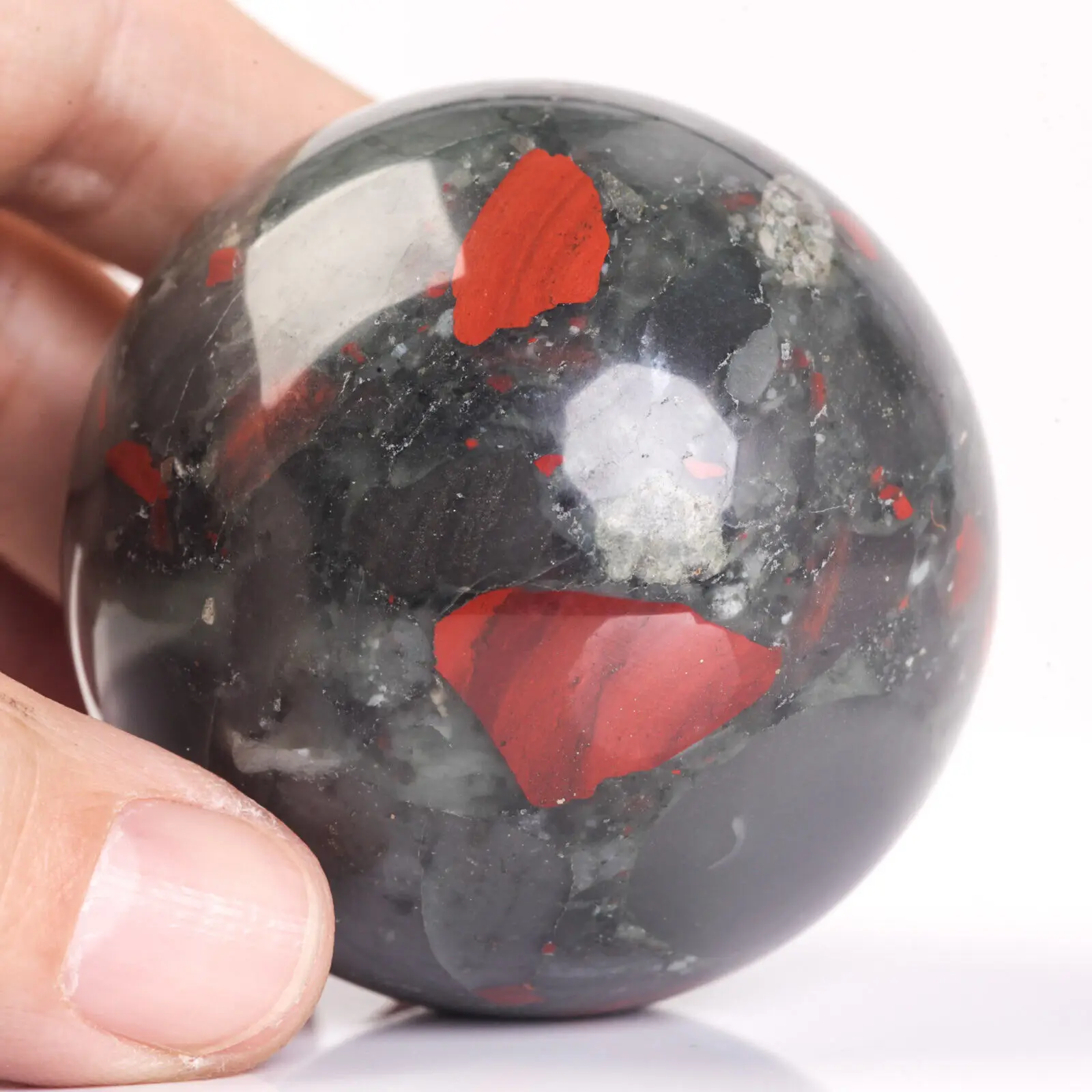 Beautiful Natural African Blood Stone Quartz Ball Hand Carved Healing ...