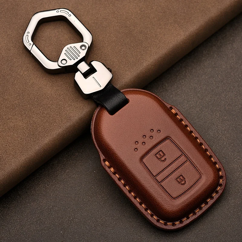 Leather-Car-Key-Case-Cover-Shell-for-Honda-Civic-Accord-Fit-Hrv-Crv ...