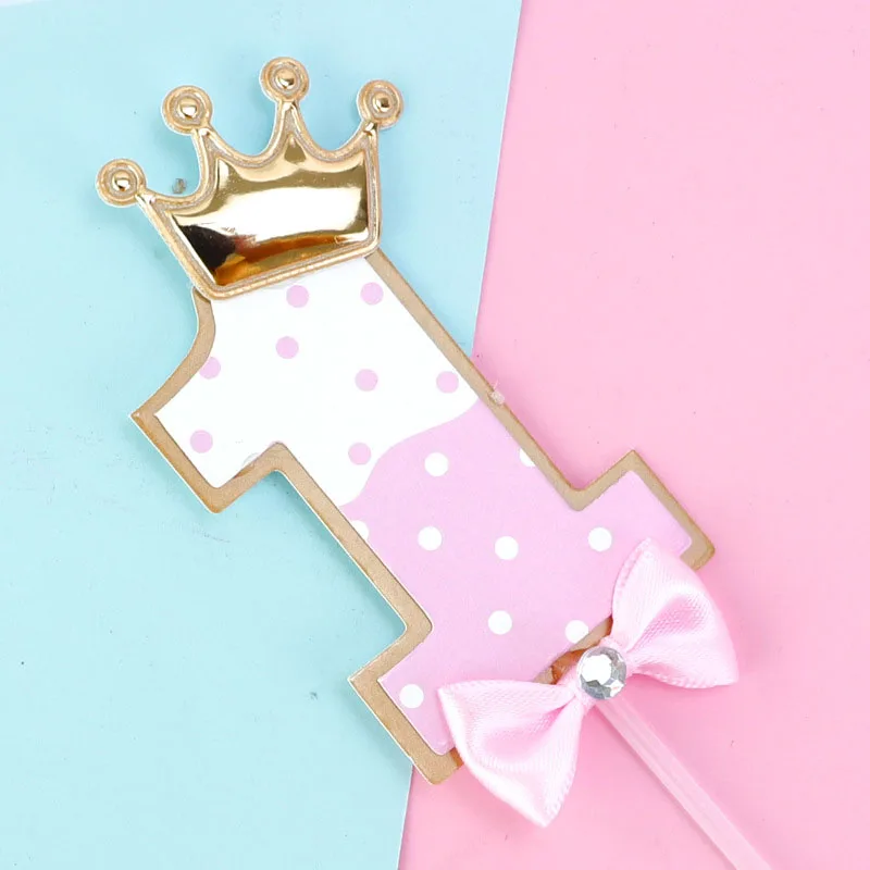 Gold-Crown-Numbers-Happy-Birthday-Cake-Topper-Birthday-Cakes-Baby ...