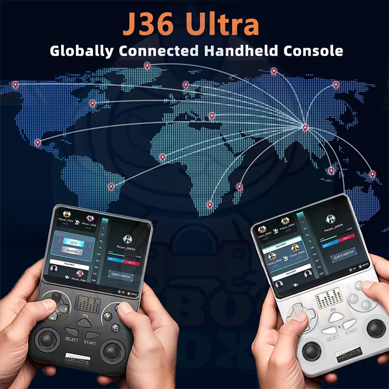 J36 Ultra Handheld Gaming Console 3.5 Inch Video Portable Game Player 20+ simulator 5G WIFI ...